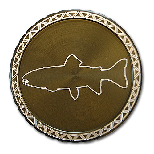 Snuff can lid engraved Trout Outline